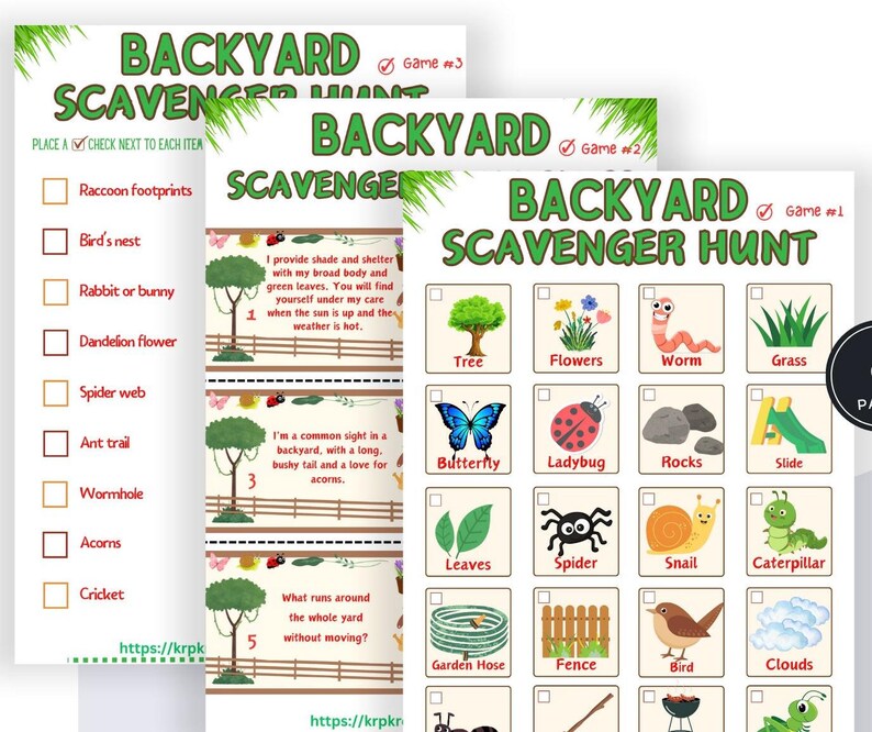 Backyard Scavenger Hunt: Family Outdoor Activity (digital Printable) - Etsy