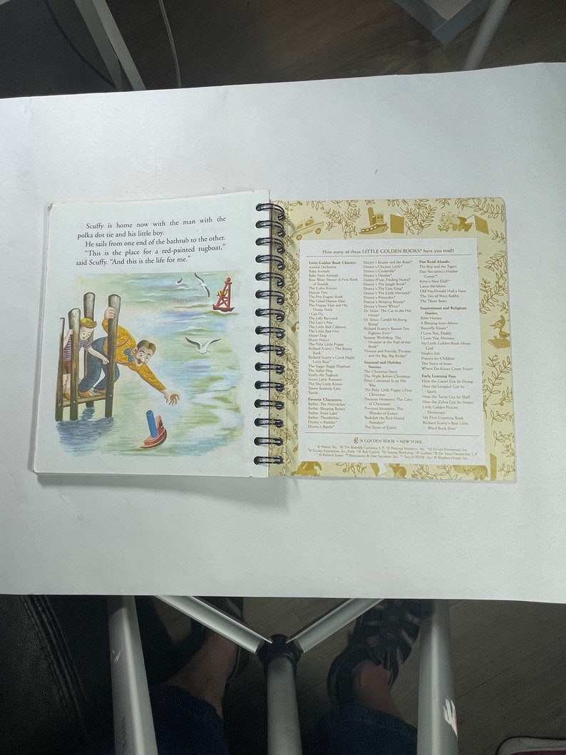 Scruffy the Tugboat Upcycled Journal, Repurposed Little Golden Book ...