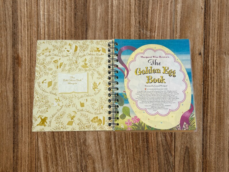 The Golden Egg Book Upcycled Journal, Repurposed Little Golden Book Spiral Notebook, Nostalgic ...