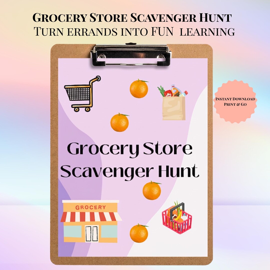Grocery Store Scavenger Hunt Printable | Kids Shopping Activity ...