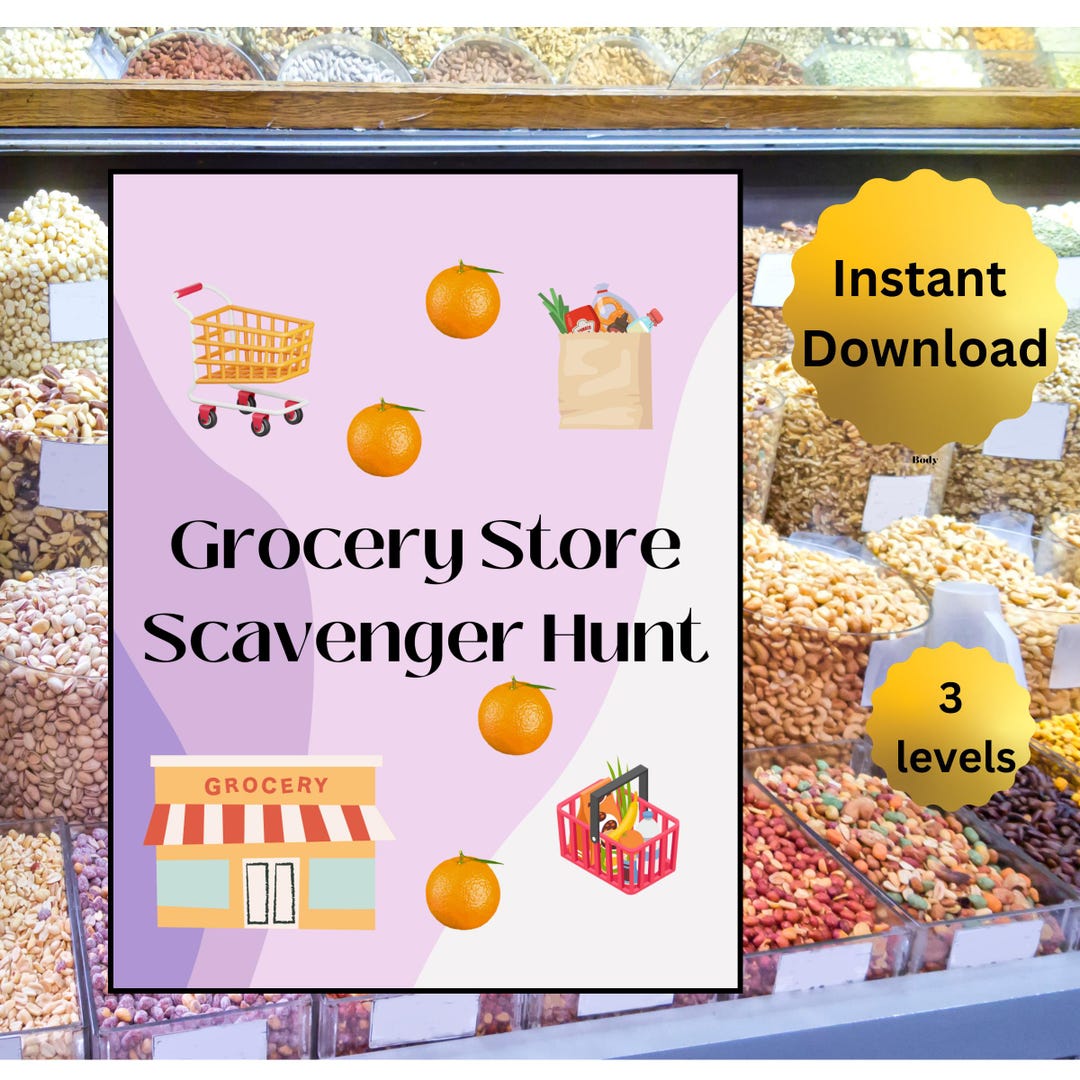 Printable Grocery Store Scavenger Hunt Kit: 3 Levels (PDF Pattern) - Etsy