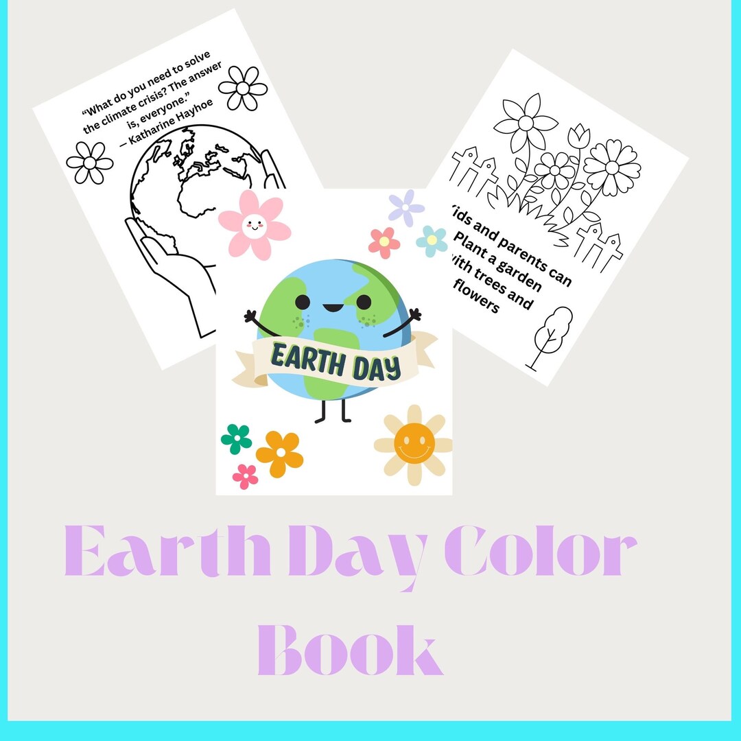 Kids Earth Day Color Book Digital Download - Elementary Teacher ...