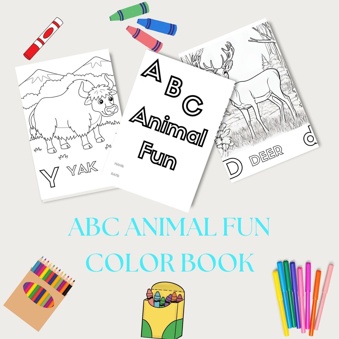 ABC Animal Fun Color Book - Digital Download - Teacher Fun - Etsy