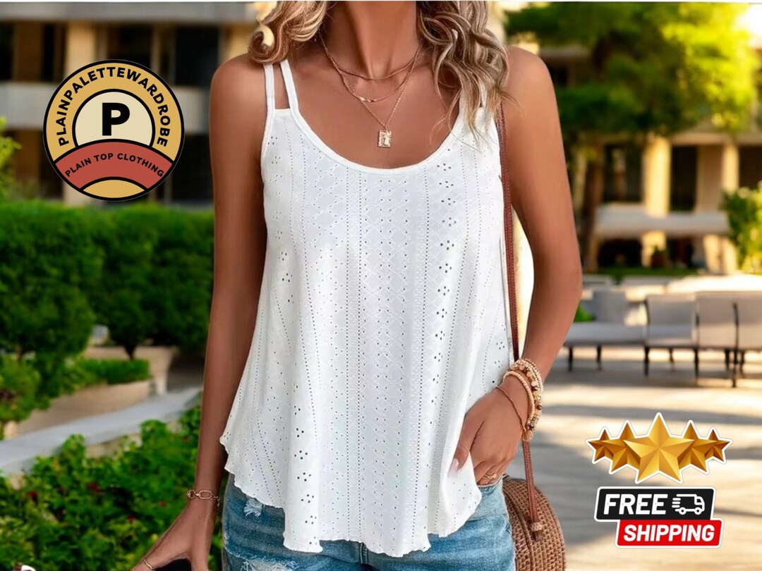 Embroidered Sleeveless Top | Women's Hollow Out Tank | Elegant Summer ...