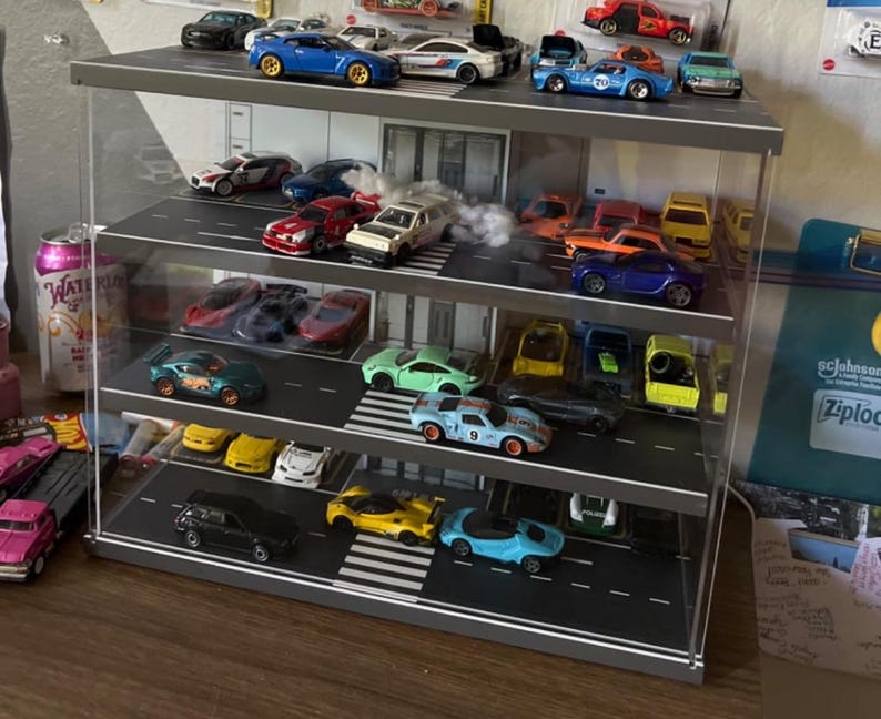 LED 1/64 Scale Car Garage Diorama: Hot Wheels Display Case JDM ...