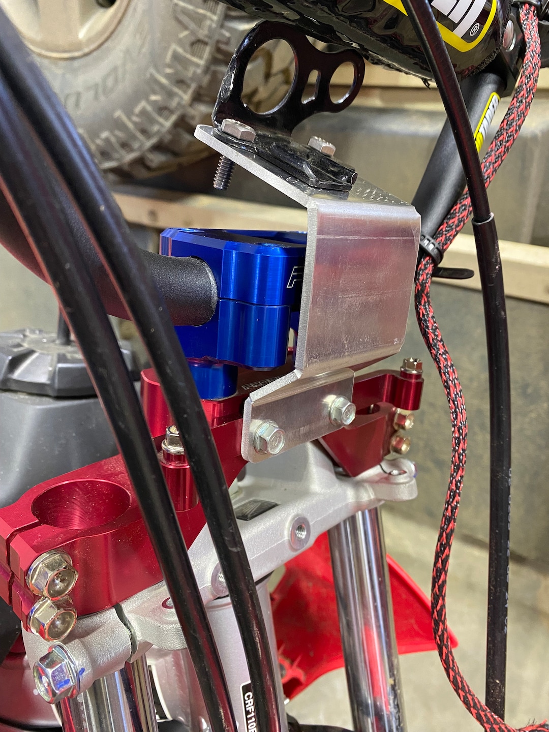 Honda CRF 110f Key Switch Relocation Bracket. Pro Circuit Triple Clamp ...
