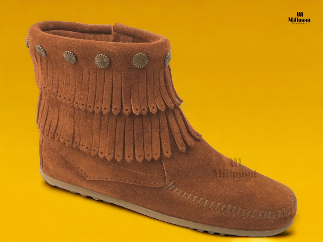 Native American Moccasins Handcrafted, Suede Leather Short Boots ...