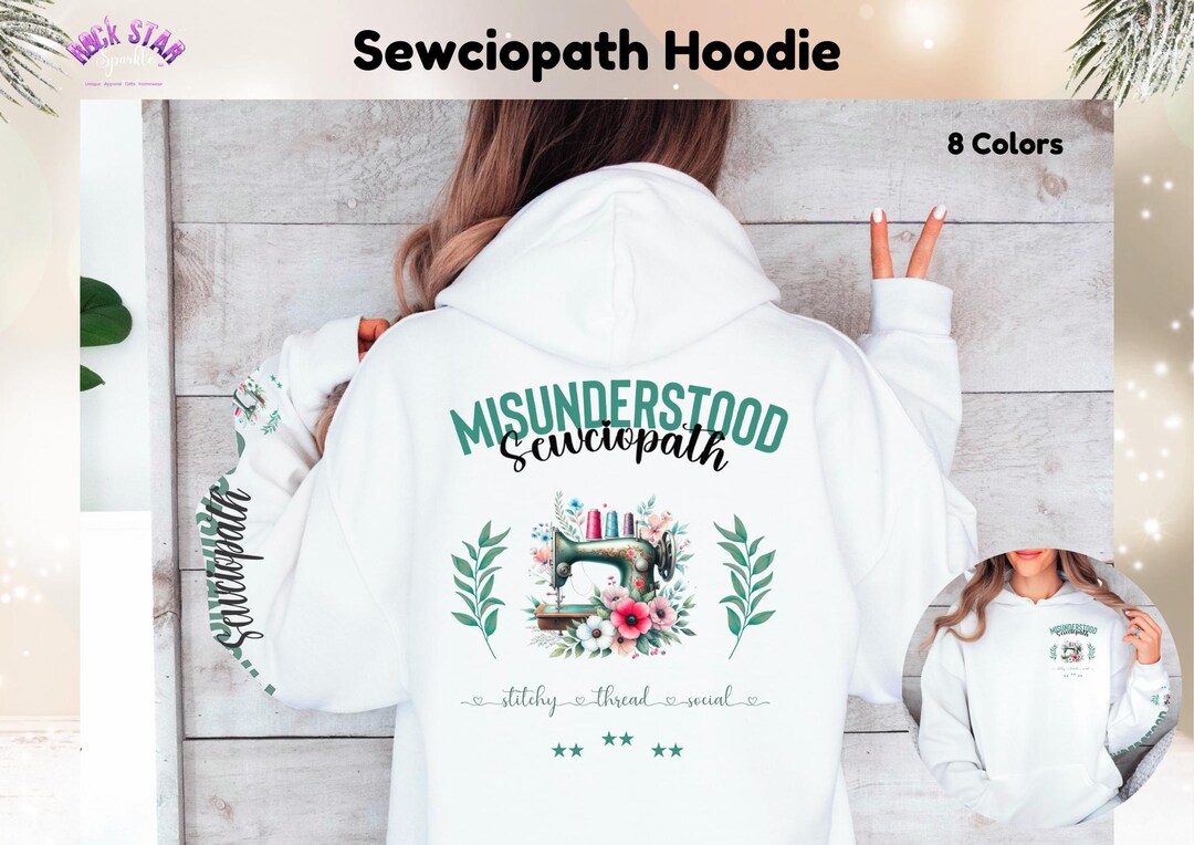 Sewing Hoodie Misunderstood Sewciopath Hooded Sweatshirt Christmas Gift ...