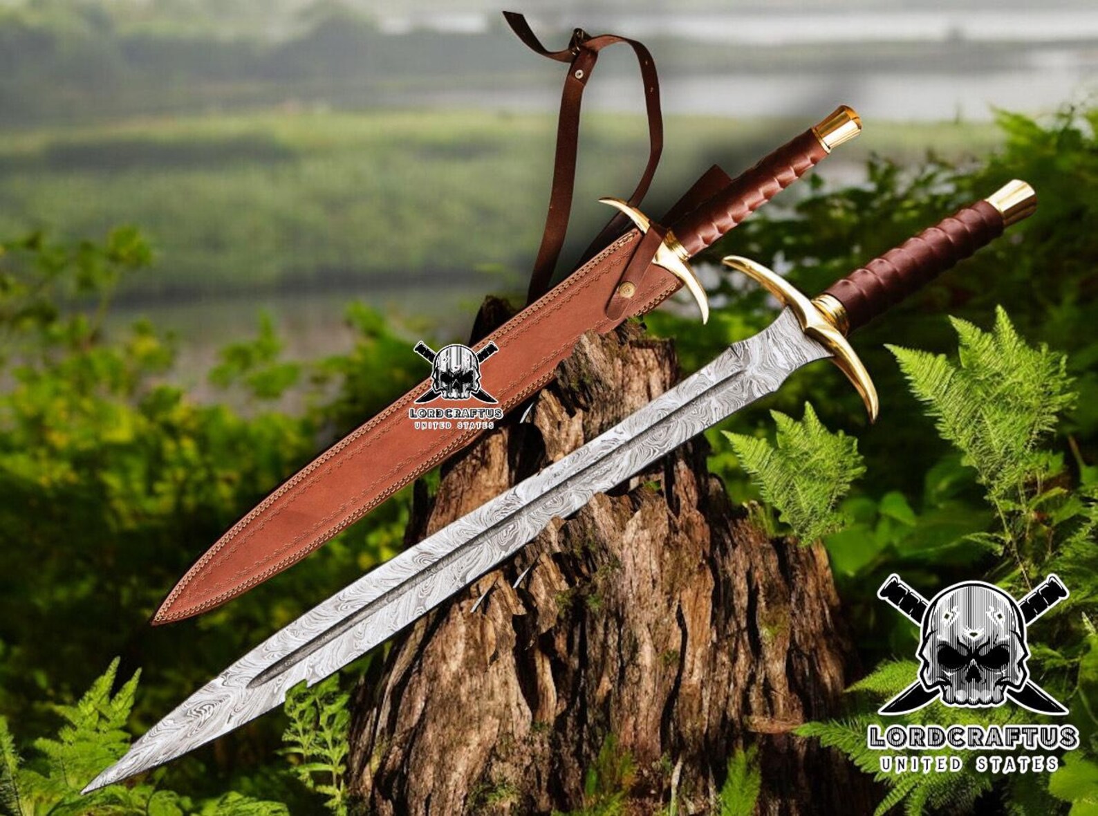 Custom Handmade Real Medieval Viking Damascus Steel Handmade Sword With ...