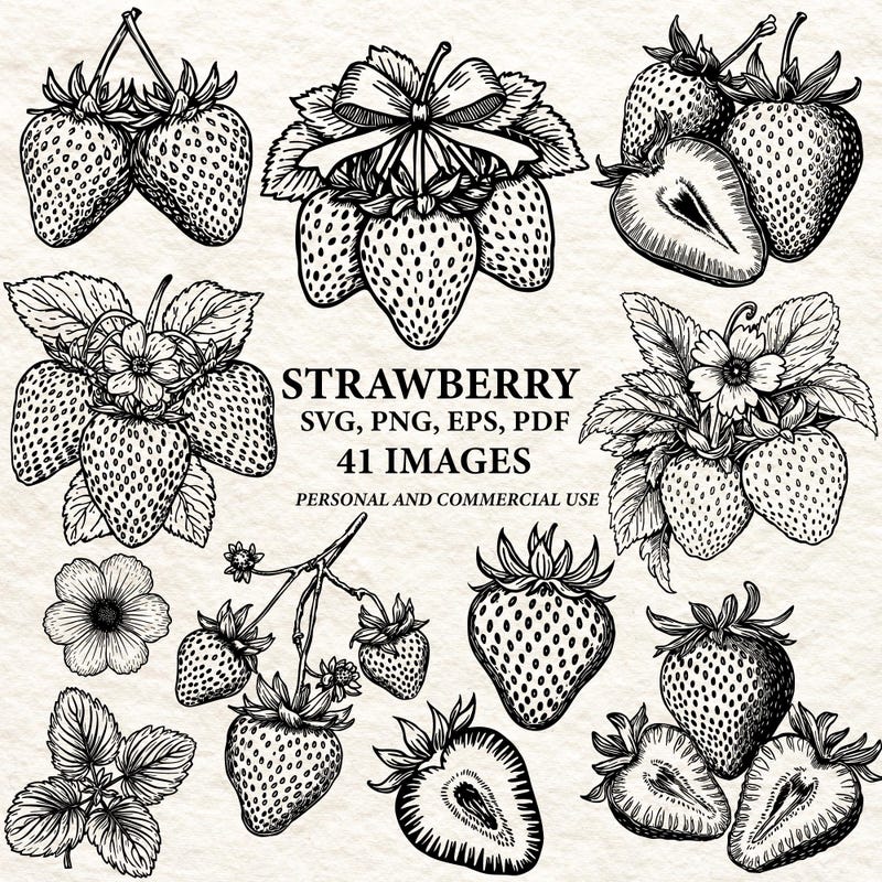 Strawberry Svg - Etsy