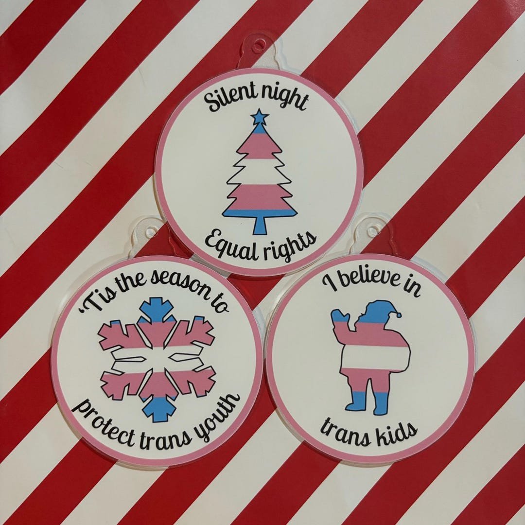 Trans Xmas Baubles - Transgender Tree Decorations - LGBTQ Christmas ...