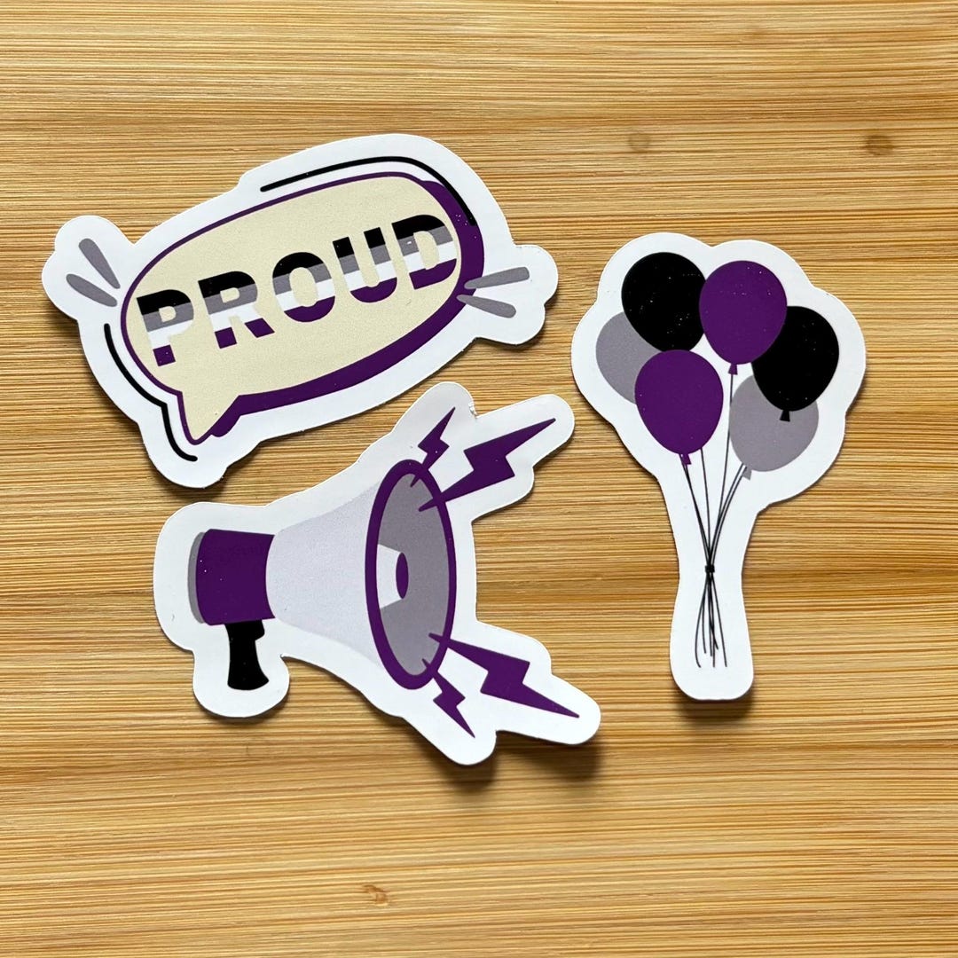 Asexual Sticker Pack X9 - Asexual Flag Sticker Set - Asexual Visibility ...
