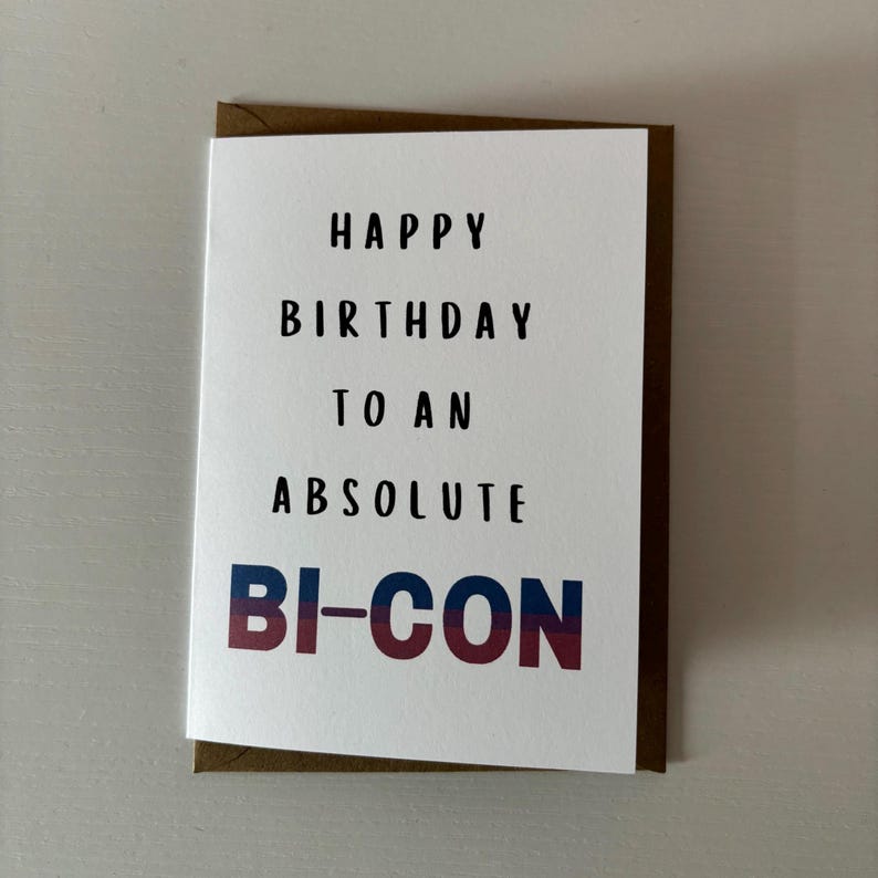 Bisexual Birthday Card - Greetings Card for LGBTQ Friend - Bi ...