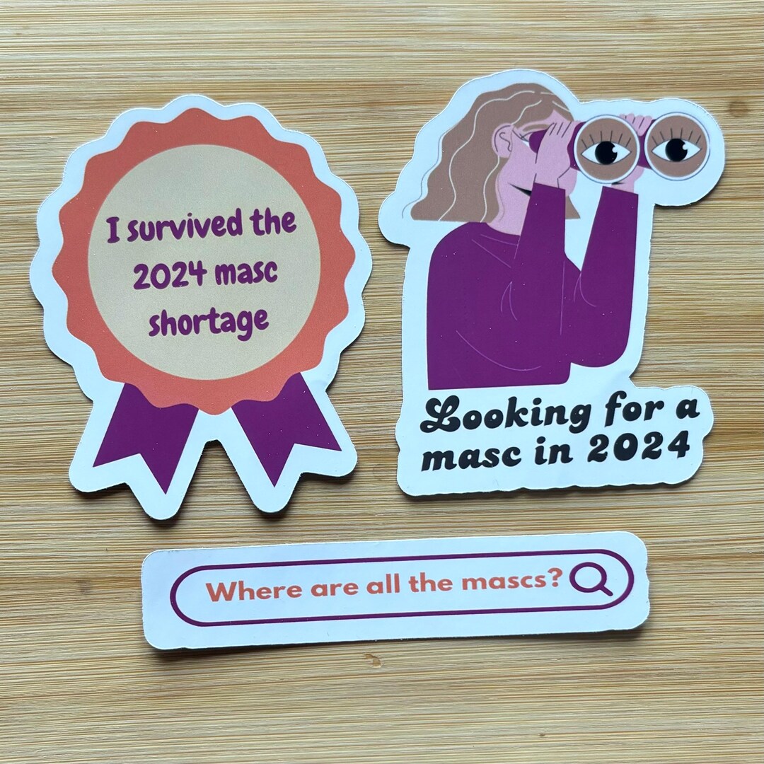 Masc Lesbian Sticker Set X3 Gift for Lesbian Visability Queer Pride ...