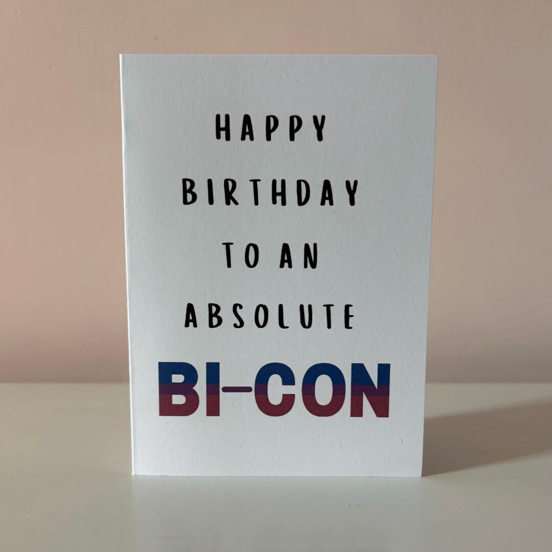 Bisexual Birthday Card - Greetings Card for LGBTQ Friend - Bi ...