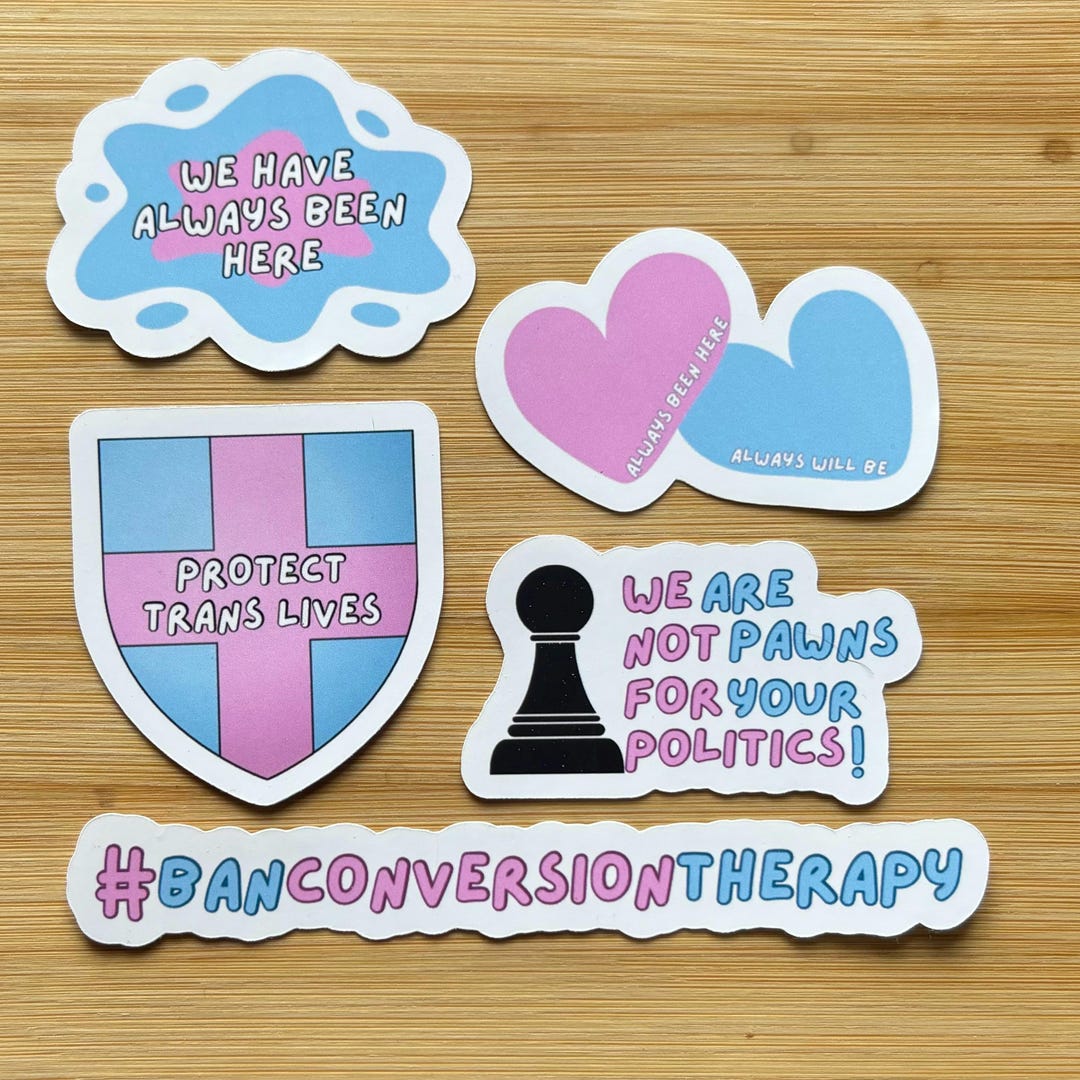 Transgender Rights Sticker Set X 5 Trans Pride Stickers for Notebook or ...