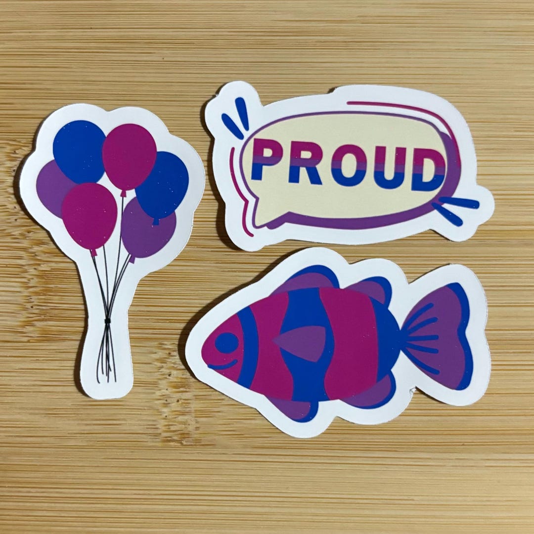 Bisexual Flag Sticker Pack X9 Stickers Bisexual Sticker Set Bisexual ...