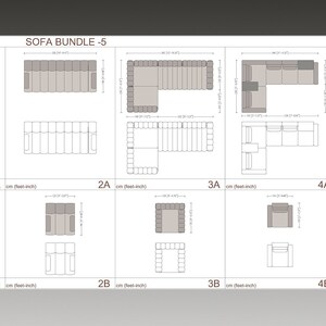 Sofa Set Bundle Plan DWG/CAD, Top View Sofa, Furniture Plan ...
