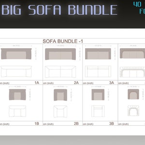 Sofa Set Plan Bundle: Top View Furniture (DWG/CAD) - Etsy