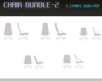 Chair Bundle Elevation DWG/CAD, Elevation Chair, Furniture Elevation ...