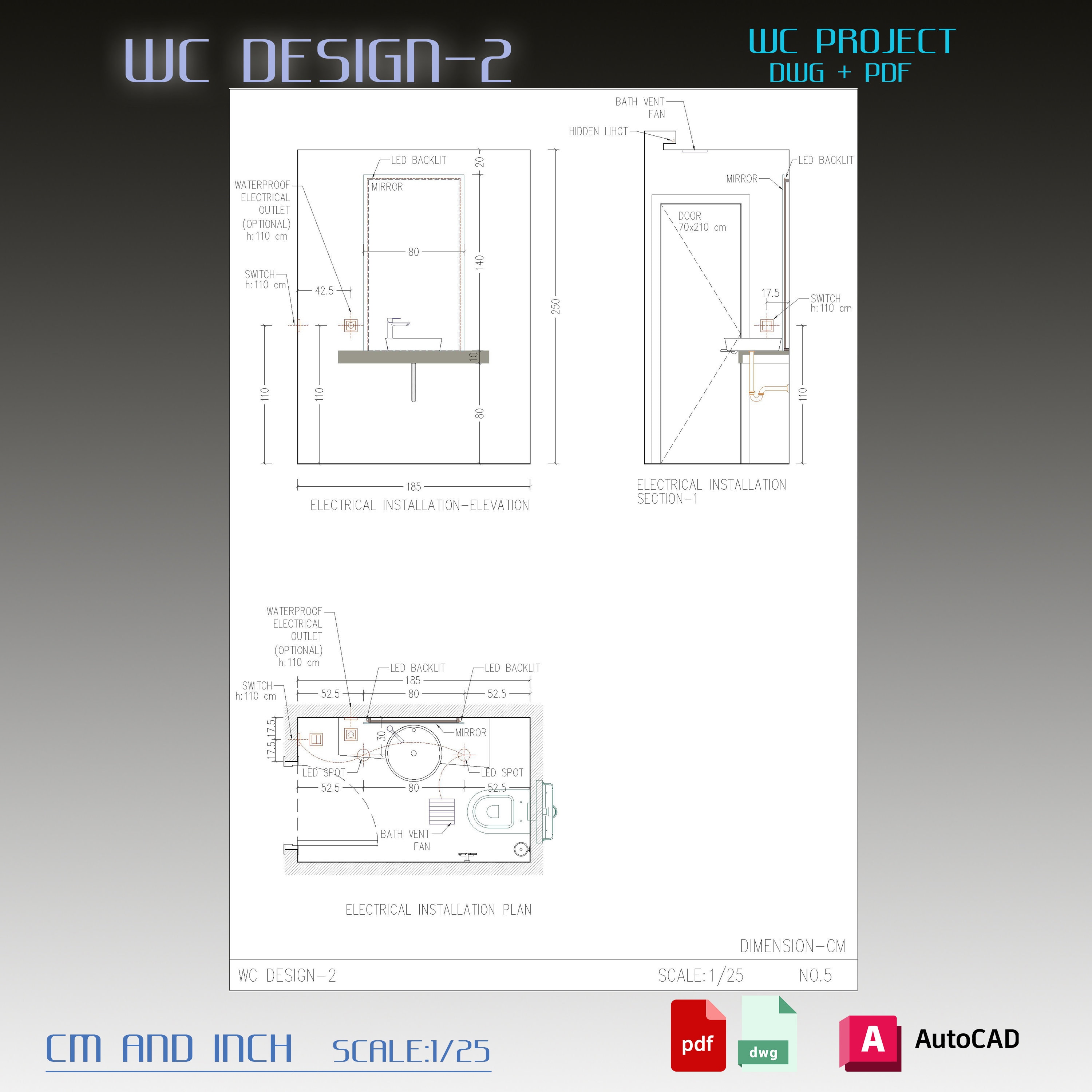 WC Design DWG, Wc Design Ideas, Wc Design, Wc Architectural Drawing, WC ...