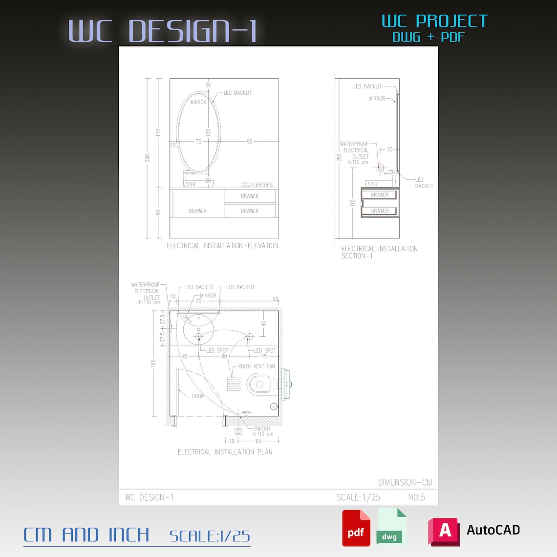 WC Design DWG, Wc Design Ideas, Wc Design, Wc Architectural Drawing, WC ...