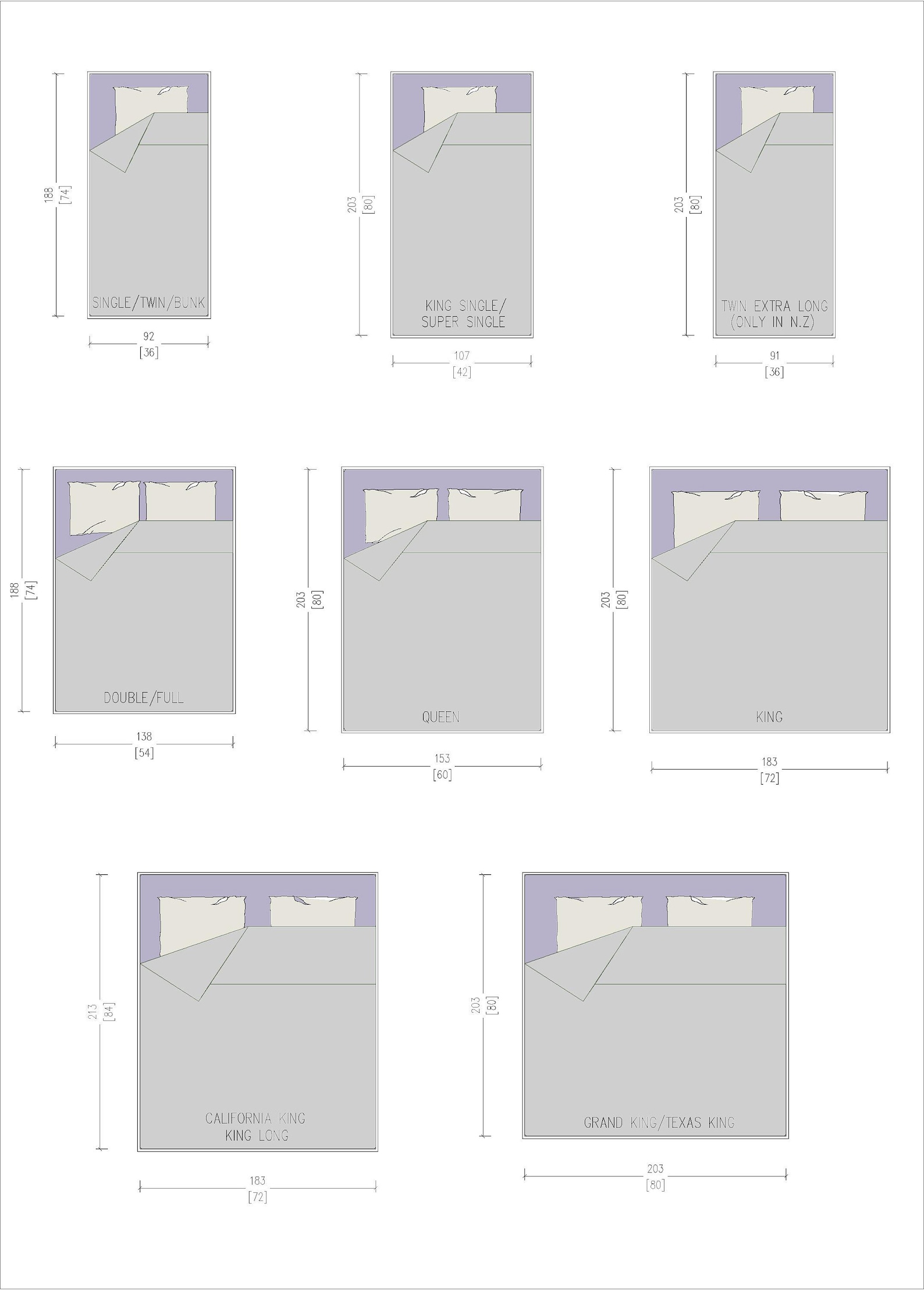 Australia&new Zealand Bed Sizes, Bed Sizes, Bed Dwg, Bed Architectural ...