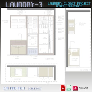 Laundry Closet Project DWG, Closet 3d Render, Closet Design, Closet ...