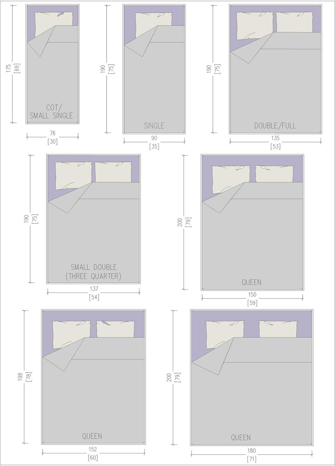 Uk&ireland Bed Sizes, Bed Sizes, Bed Dwg, Bed Architectural Drawing ...