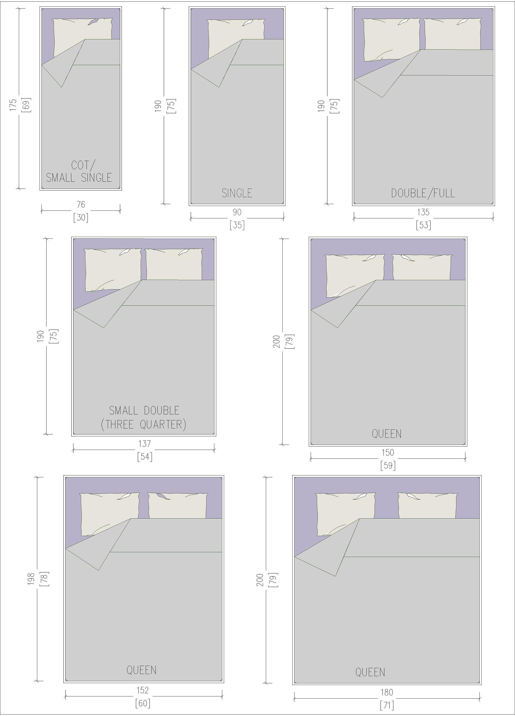 Uk&ireland Bed Sizes, Bed Sizes, Bed Dwg, Bed Architectural Drawing ...