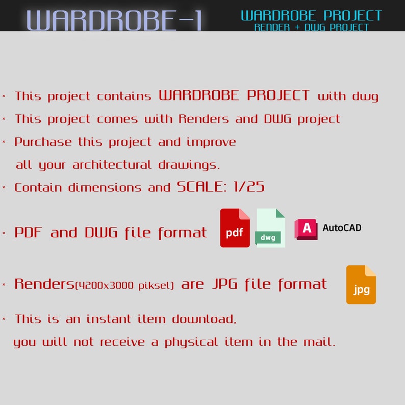 Wardrobe Project DWG, Wardrobe 3d Render, Wardrobe Design, Wardrobe ...