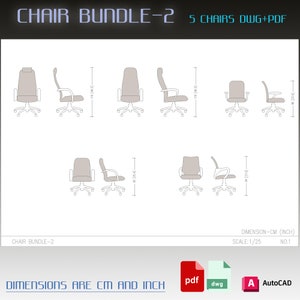 Chair Bundle Elevation DWG/CAD, Chair Elevation, Furniture Elevation ...
