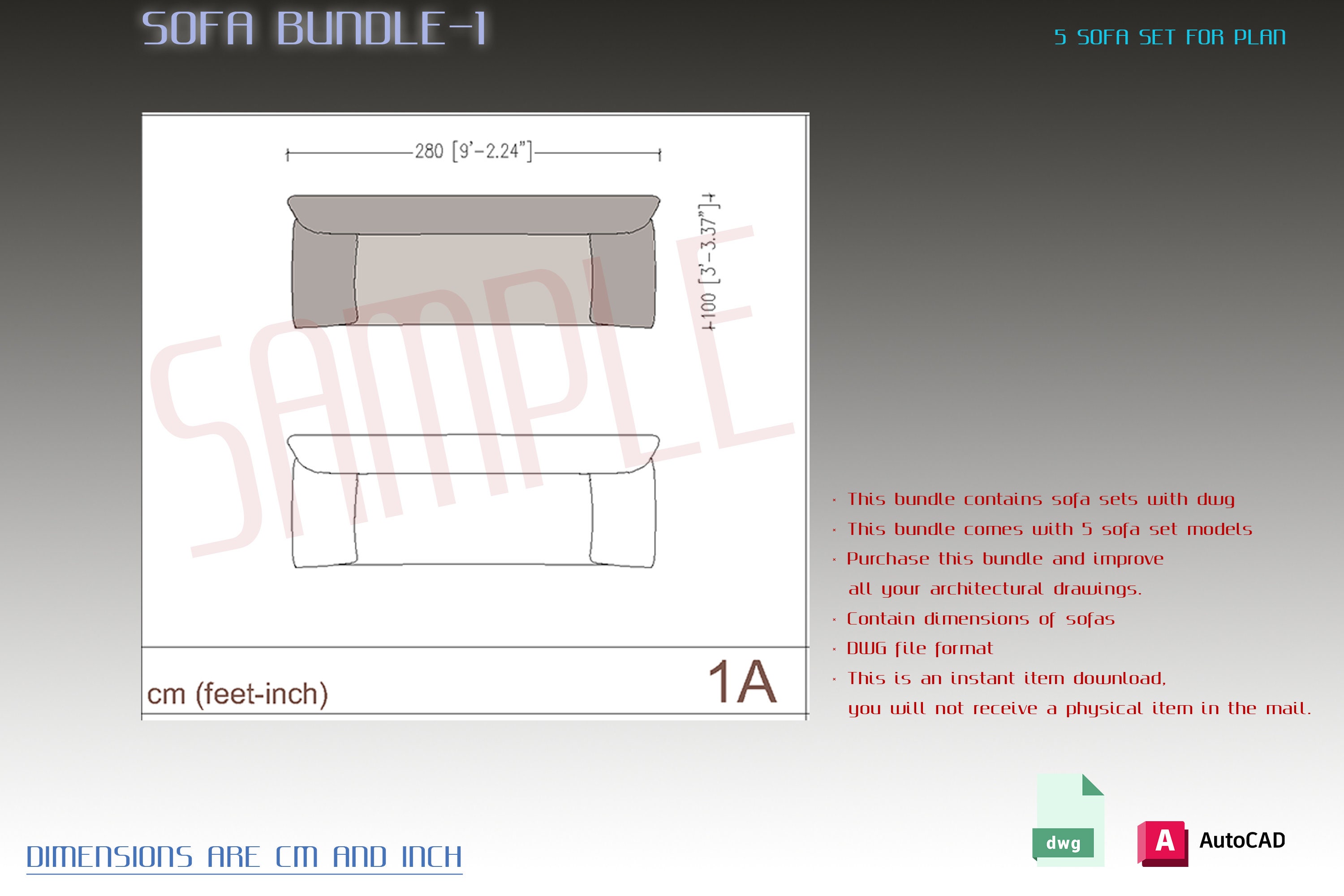 Sofa Set Bundle Plan DWG/CAD, Top View Sofa, Furniture Plan ...
