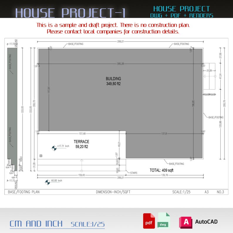 House Project DWG, House 3d Render, 1 Bedroom House, House ...