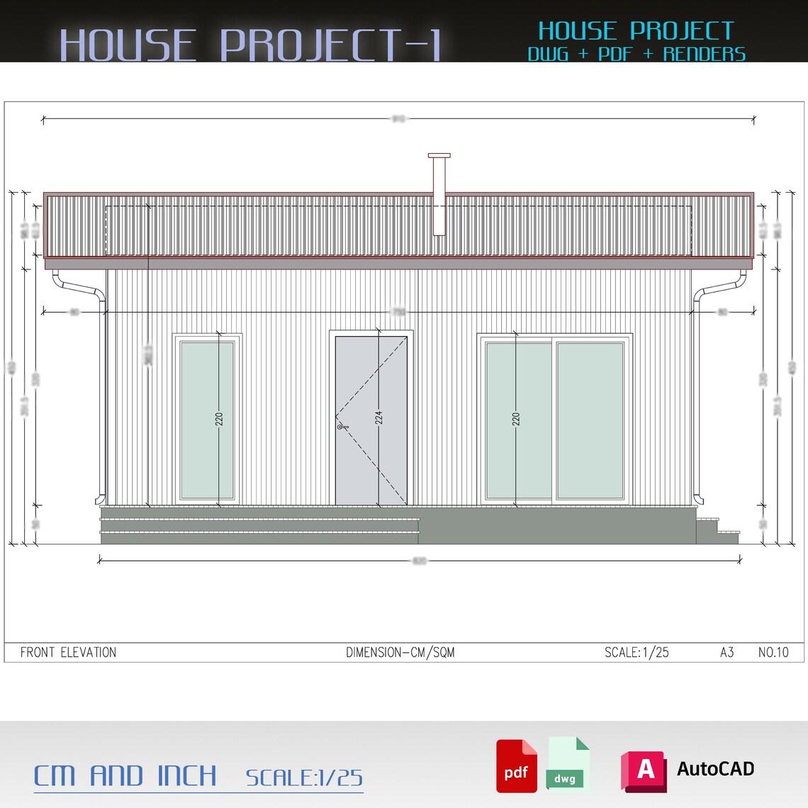 Small Cottage House Plan: 1-bedroom Architectural DWG CAD (PDF) - Etsy