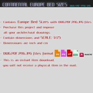Continental Europe Bed Sizes, Bed Sizes, Bed Dwg, Bed Architectural ...