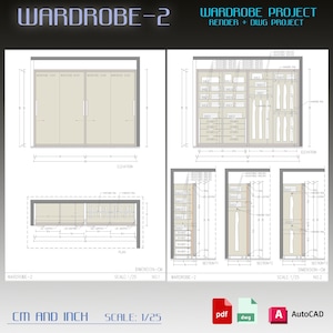 Wardrobe Project: DWG CAD Files, Render (digital Download) - Etsy