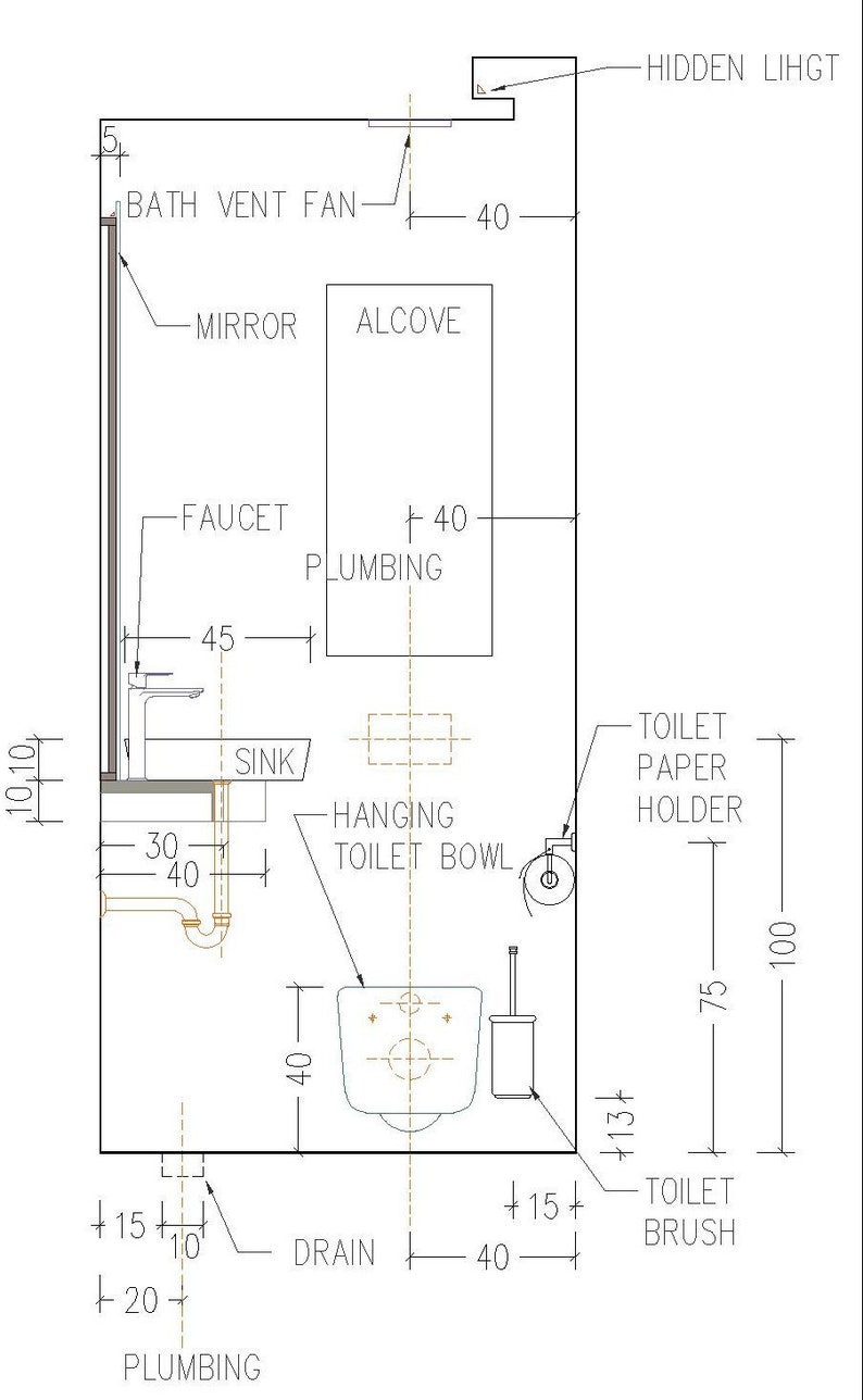 WC Design DWG, Wc Design Ideas, Wc Design, Wc Architectural Drawing, WC ...