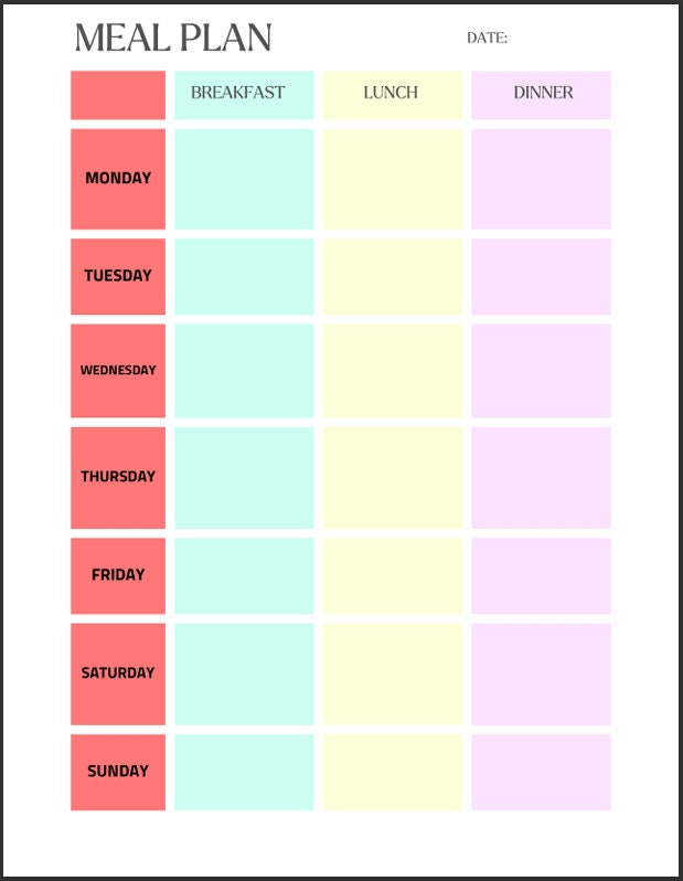 Weekly Printable Meal Planners + Kitchen, Grocery - Lists, Wellness ...