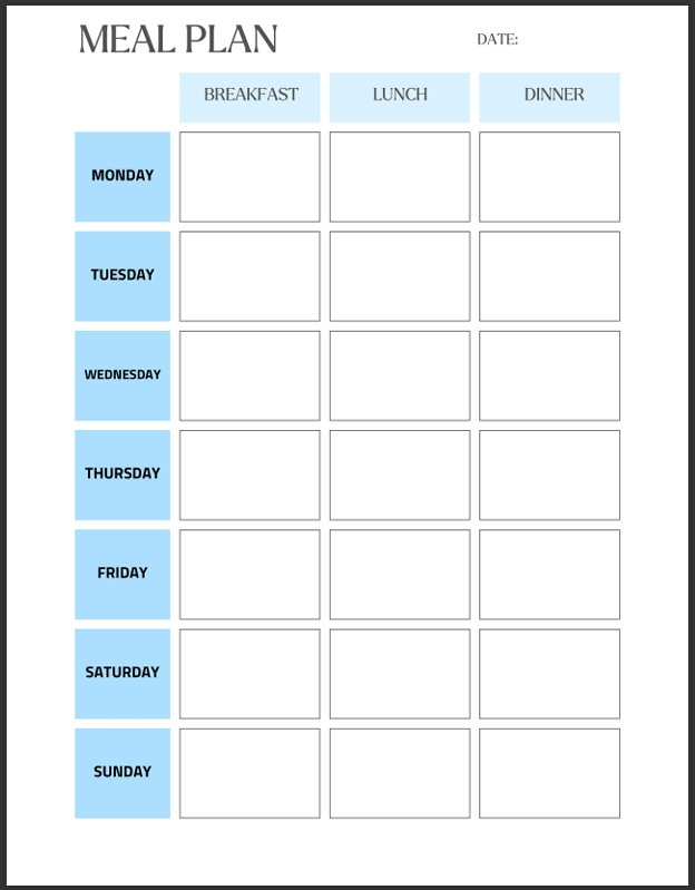 Weekly Printable Meal Planners + Kitchen, Grocery - Lists, Wellness ...