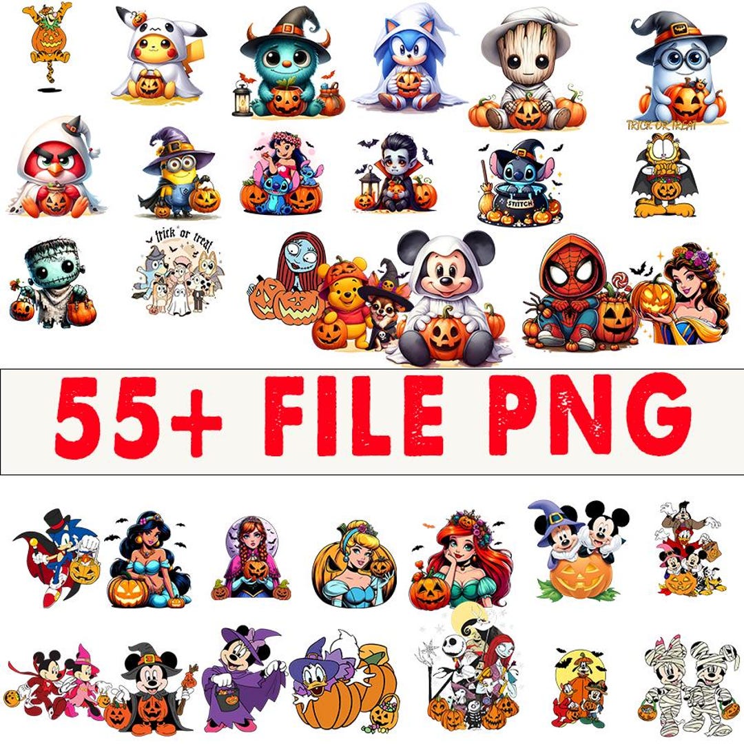 55+ File PNG Halloween Bundle, Cute Spooky Clipart Collection, Digital ...