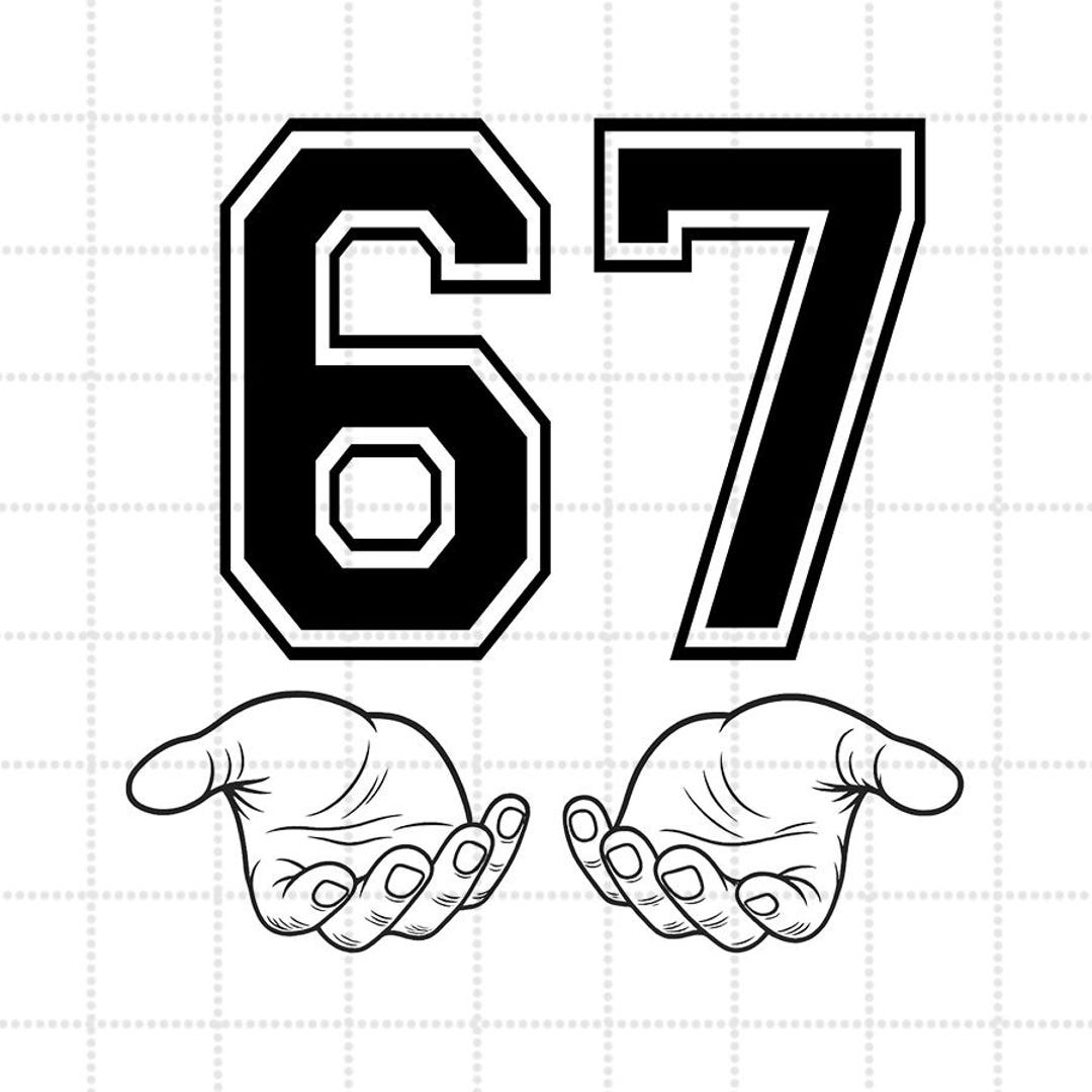 Six Seven 6 7 Meme Funny Hands PNG Bundle, Viral Internet Meme Humor ...