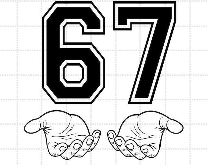 Six Seven 6 7 Meme Funny Hands PNG Bundle, Viral Internet Meme Humor ...