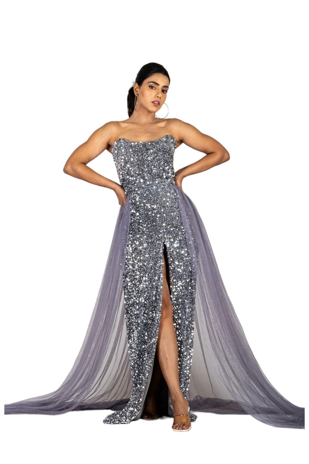 Stunning Sequin Party Gown, Red Carpet Ready for Gala Nights, Gown for ...