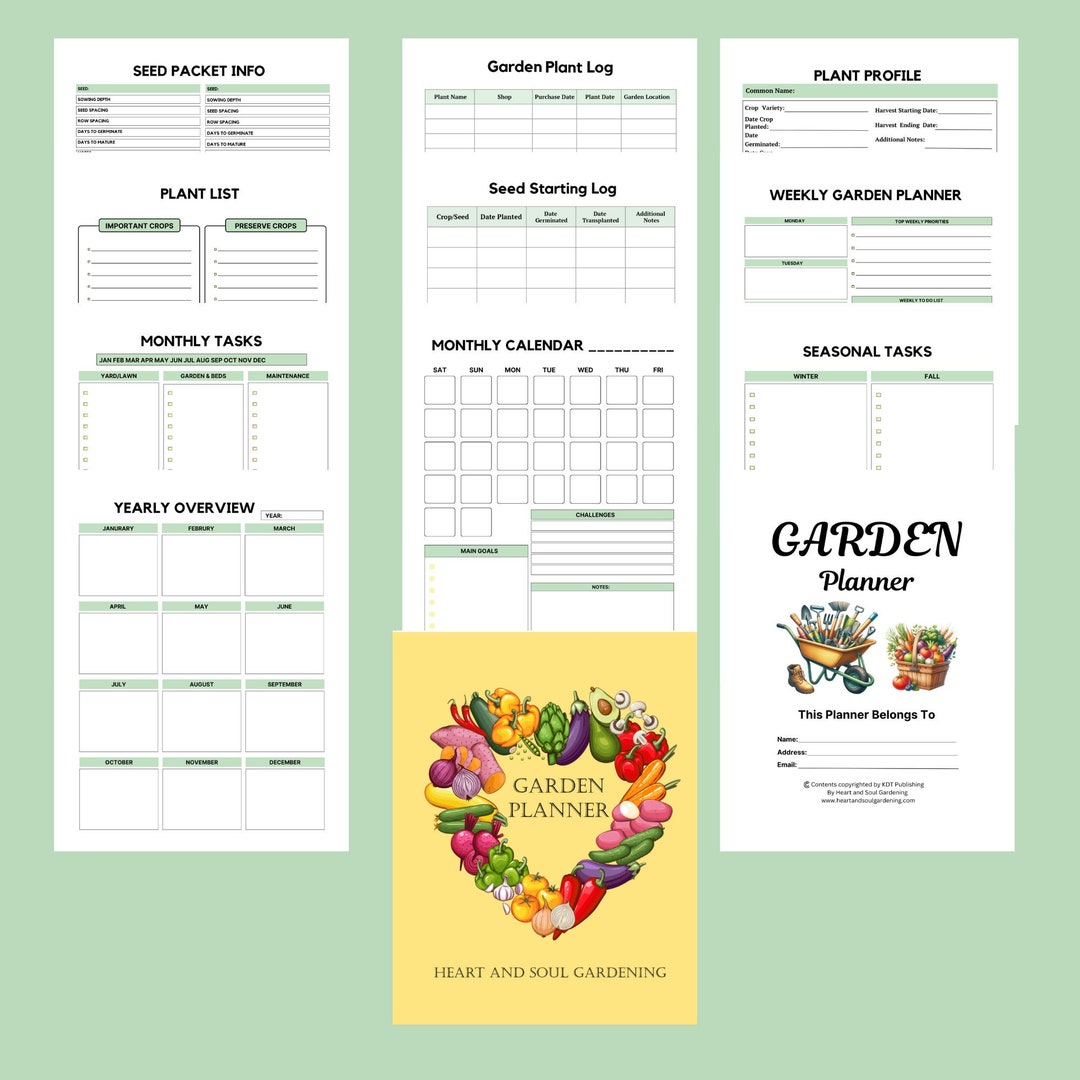 Garden Tracker, Garden Planner, Garden Journal, Garden Calendar, Garden ...
