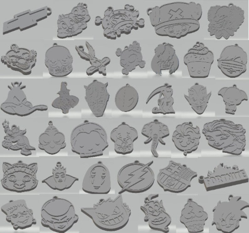 Custom STL Design Templates for 3D Printing 499 STL Files for Keychain ...