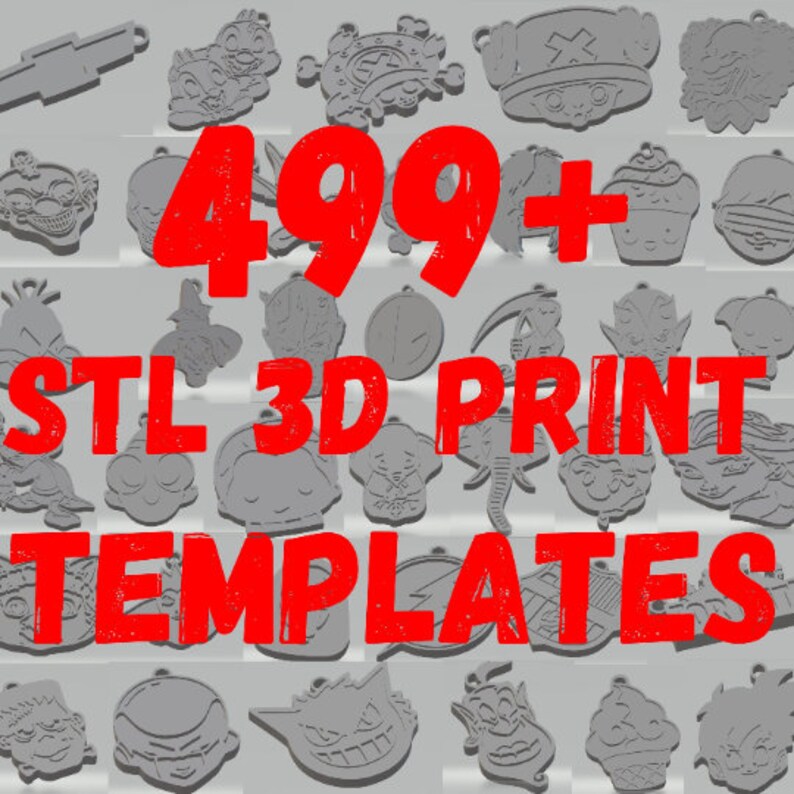 Custom STL Design Templates for 3D Printing 499 STL Files for Keychain ...