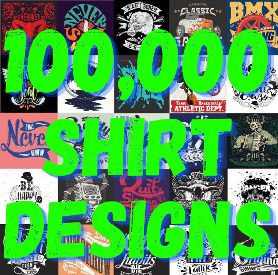 Original 100,000 Editable Digital Shirt Designs for POD T-shirt Graphic ...