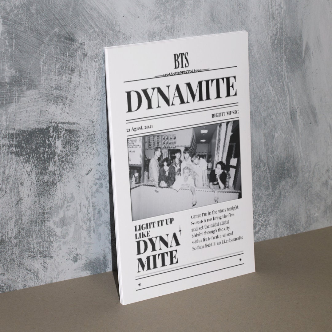 BTS Dynamite Digital Wall Poster | BTS Lyrics Wall Art | Aesthetic Kpop ...