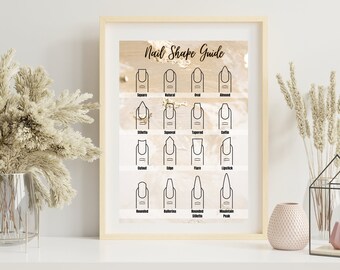 Nails Salon Wall Art Nail Shapes Poster, Manicure Wall Art, Nail Salon ...
